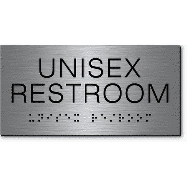 California UNISEX RESTROOM Text Wall Sign-Steel / Black (3 Units ...