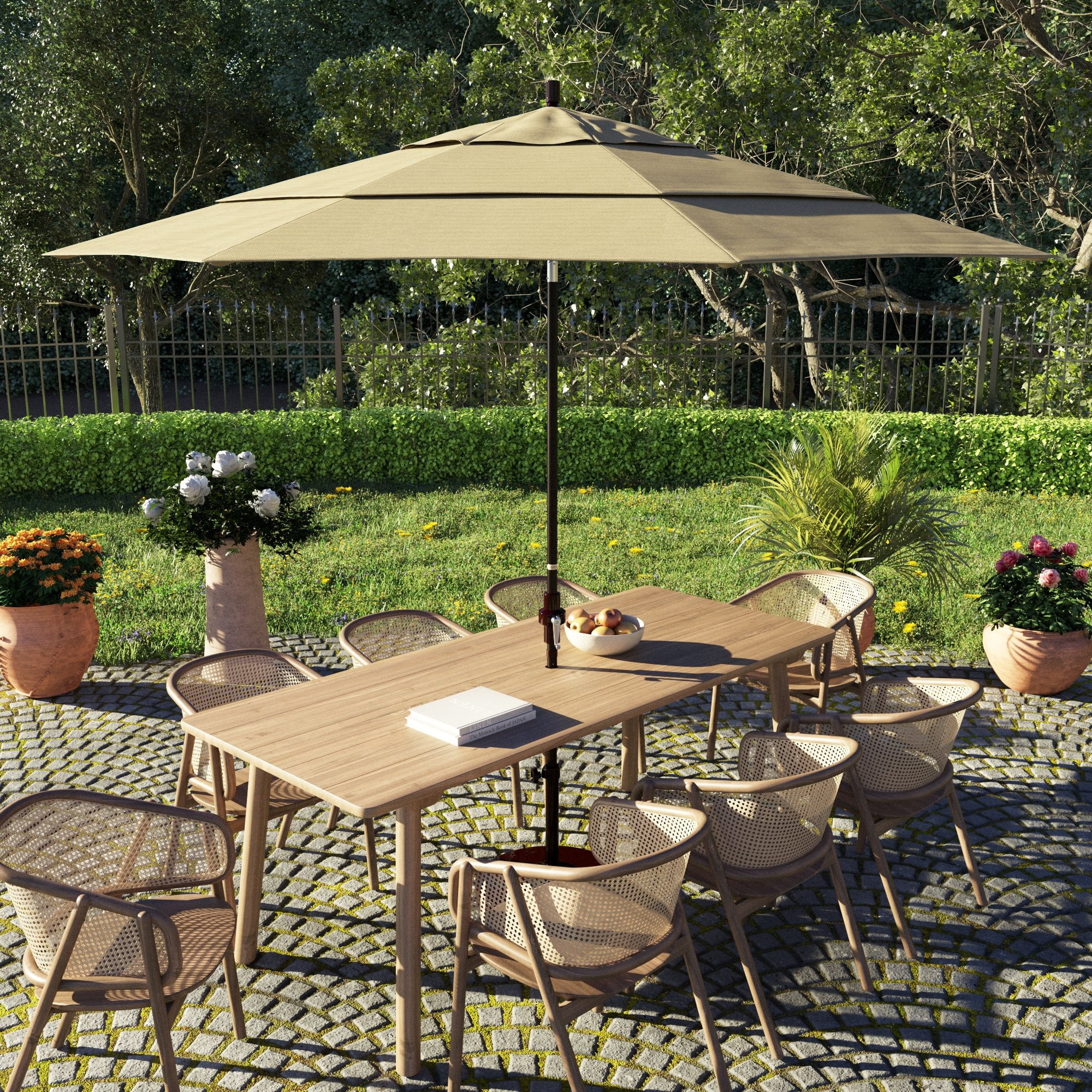 California Umbrella 11-Foot Market Umbrella in Bronze Champagne ...