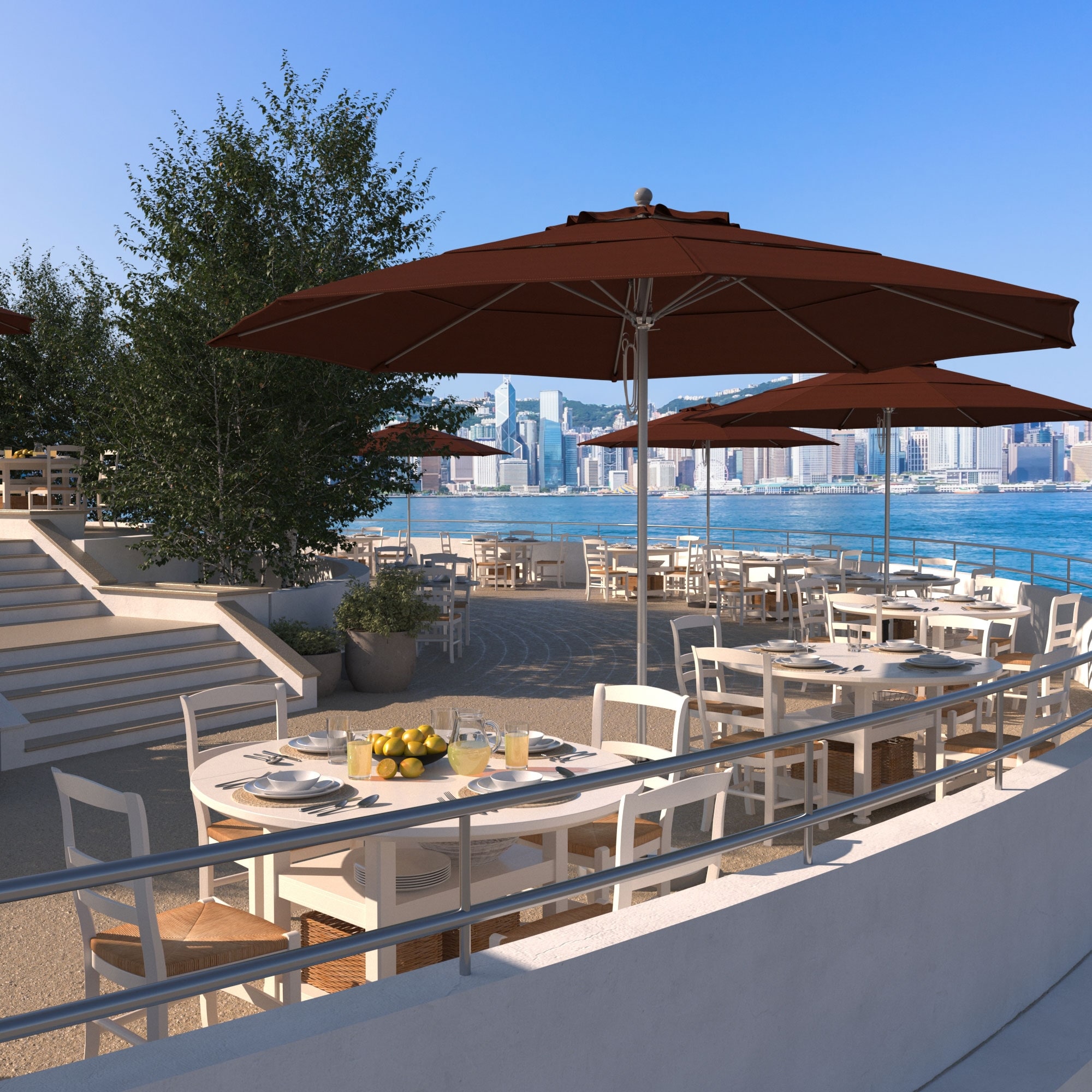 California Umbrella 11' Rd Aluminum Frame, Fiberglass Rib Market ...