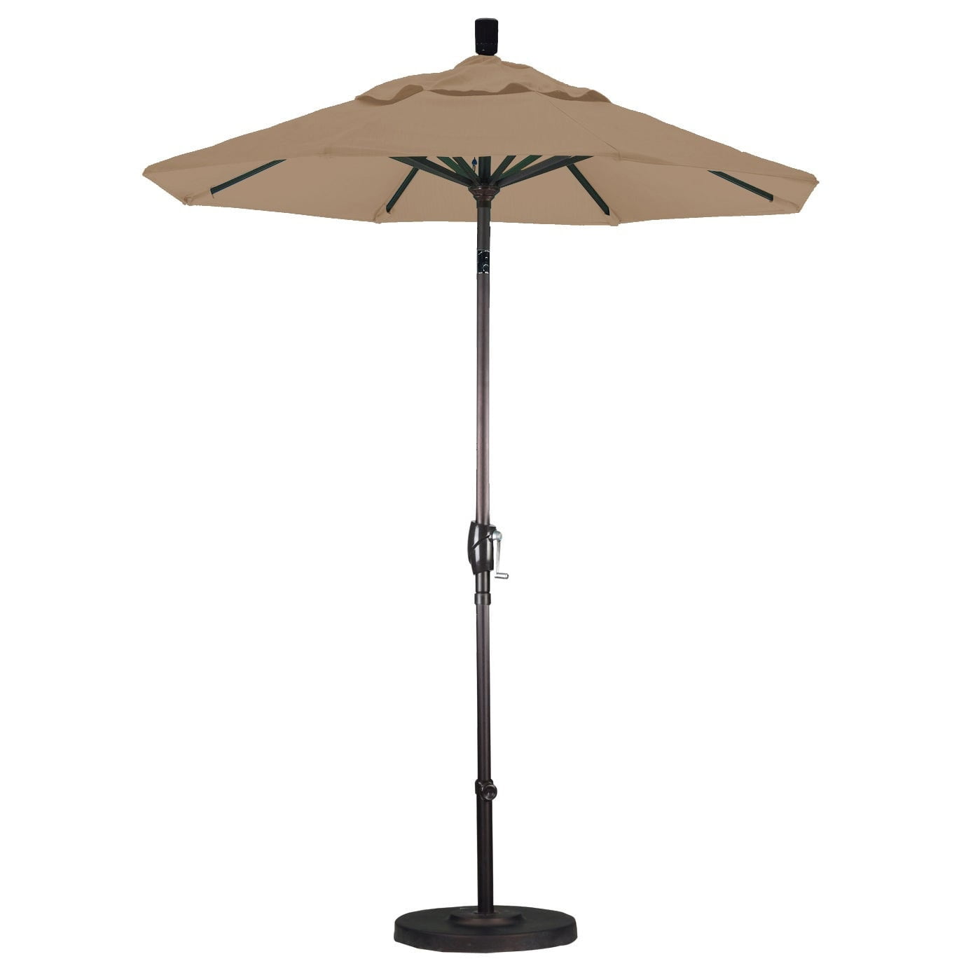 California Umbrella 6' Rd. Aluminum Patio Umbrella, Crank Lift, Push ...