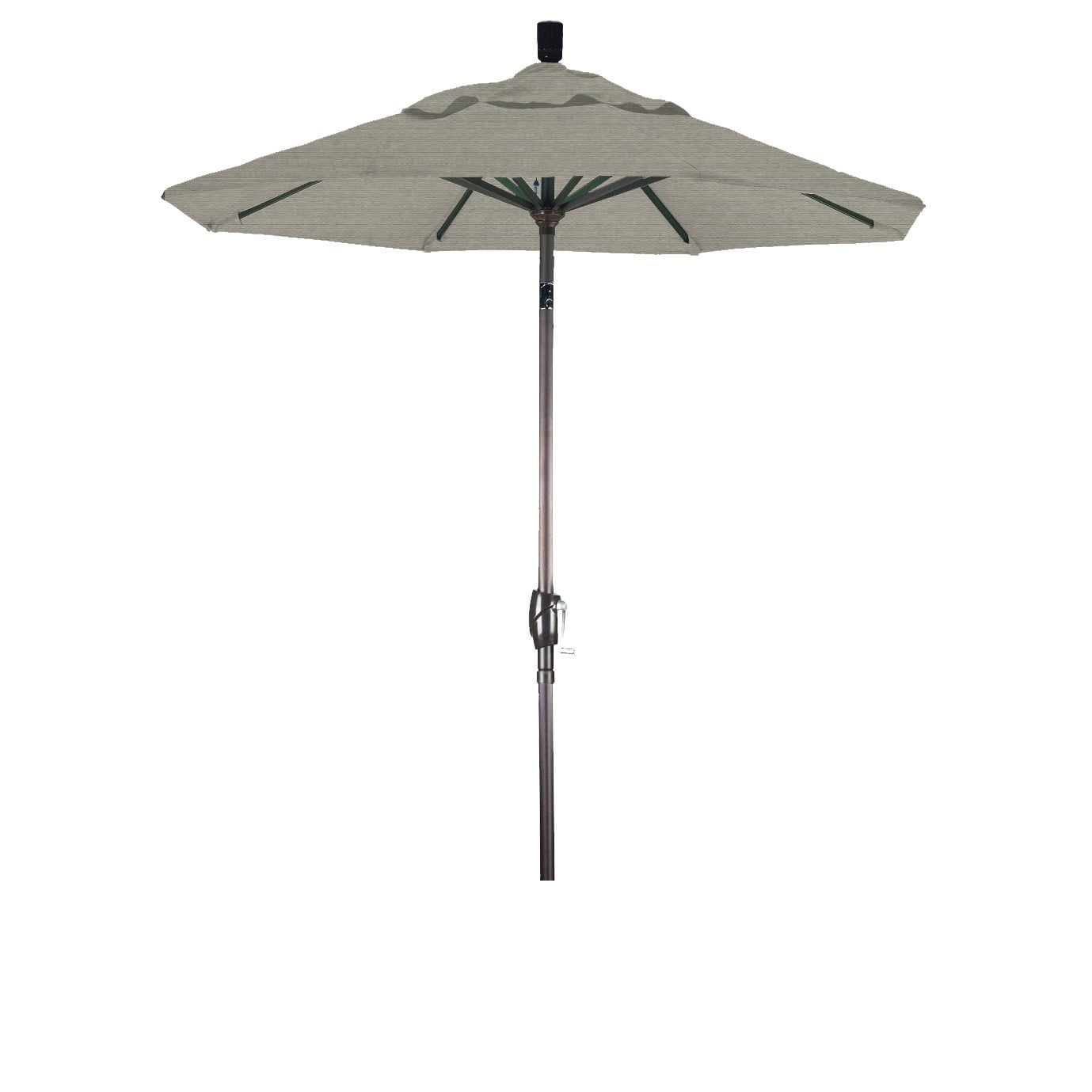 California Umbrella 6' Rd. Aluminum Patio Umbrella, Crank Lift, Push ...