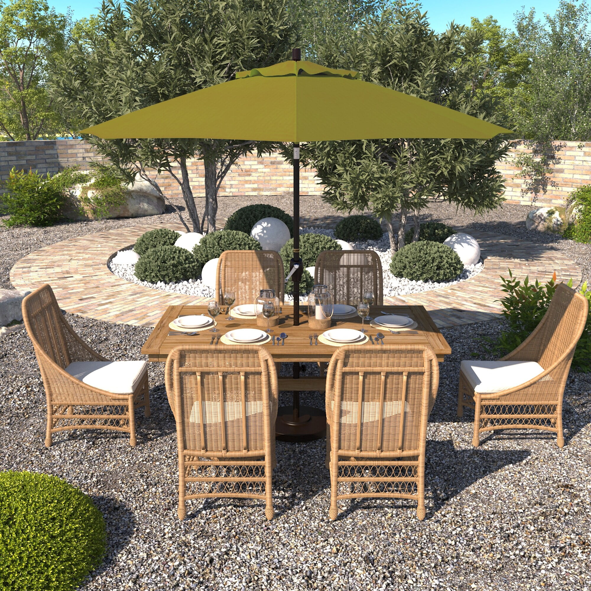 California Umbrella GSPT908117-SA11 9 ft. Aluminum Market Umbrella Push ...