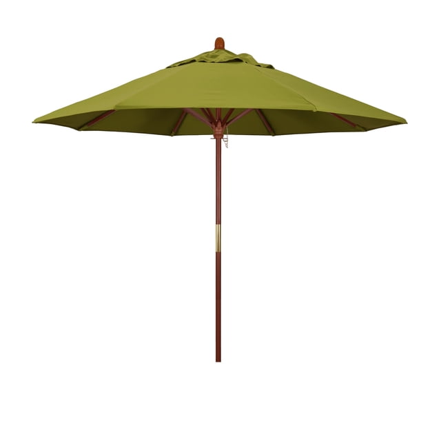 California Umbrella 9' Round Marenti Wood Frame Patio Umbrella with ...