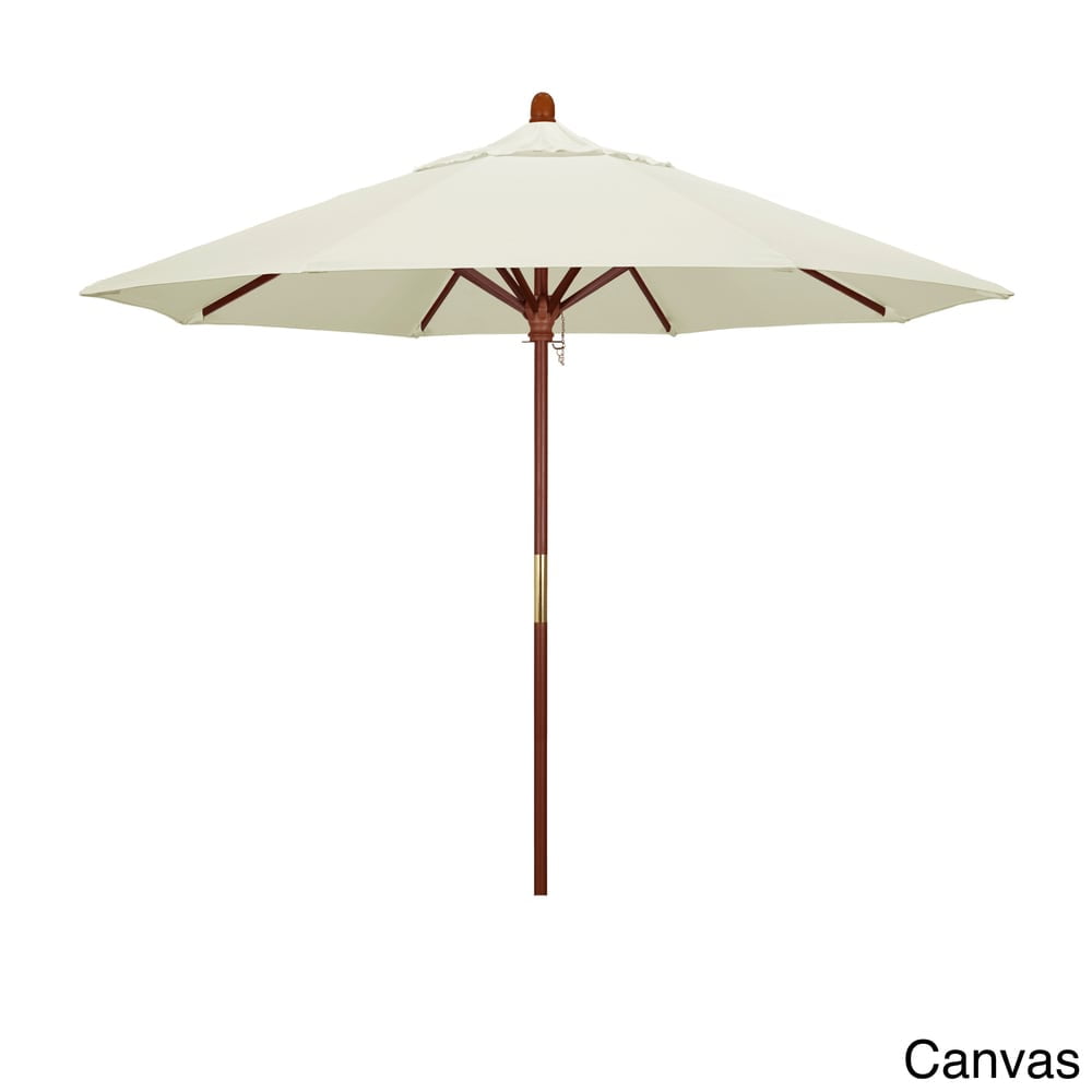 California Umbrella 9ft Marenti Wooden Sunbrella Patio Umbrella with ...