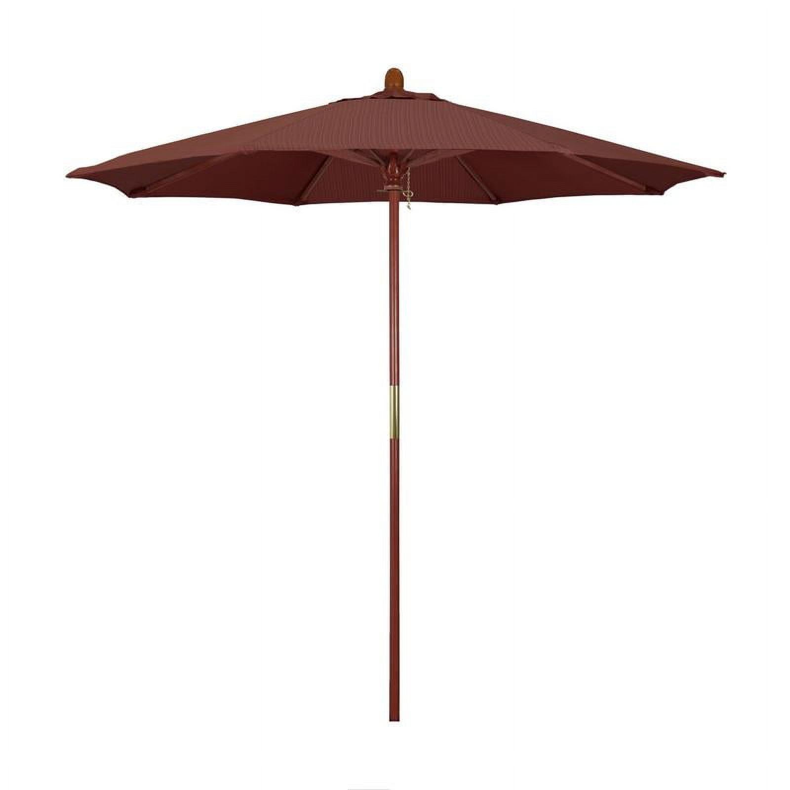 California Umbrella MARE758-FD12 7.5 ft. Wood Market Umbrella Pulley Open Marenti Wood-Olefin ...