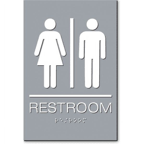 California Unisex RESTROOM Wall Sign-Gray / White (2 Units) - Walmart.com