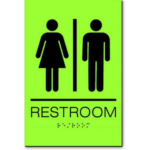 California Unisex RESTROOM Wall Sign-Laserglow / Black (3 Units ...