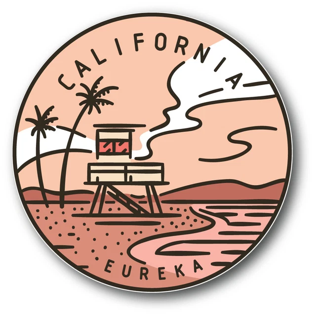 California Usa State Retro Vintage Sticker Phone Decal Water Bottle ...