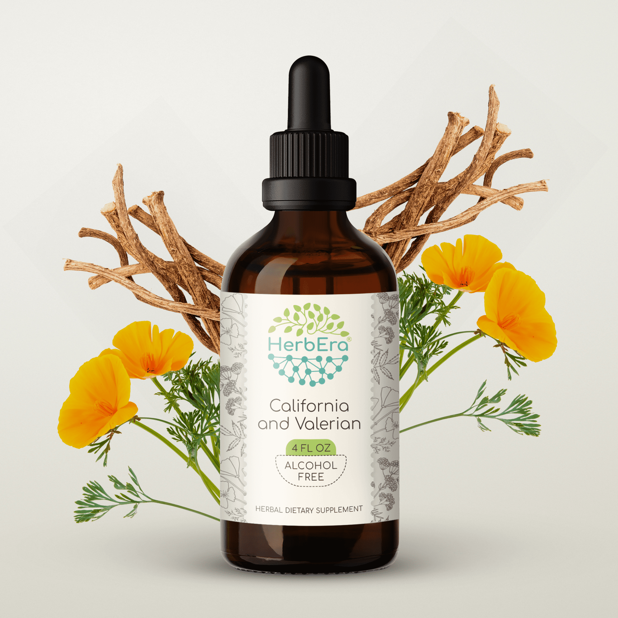California and Valerian Alcohol-FREE Herbal Extract Tincture, Super ...