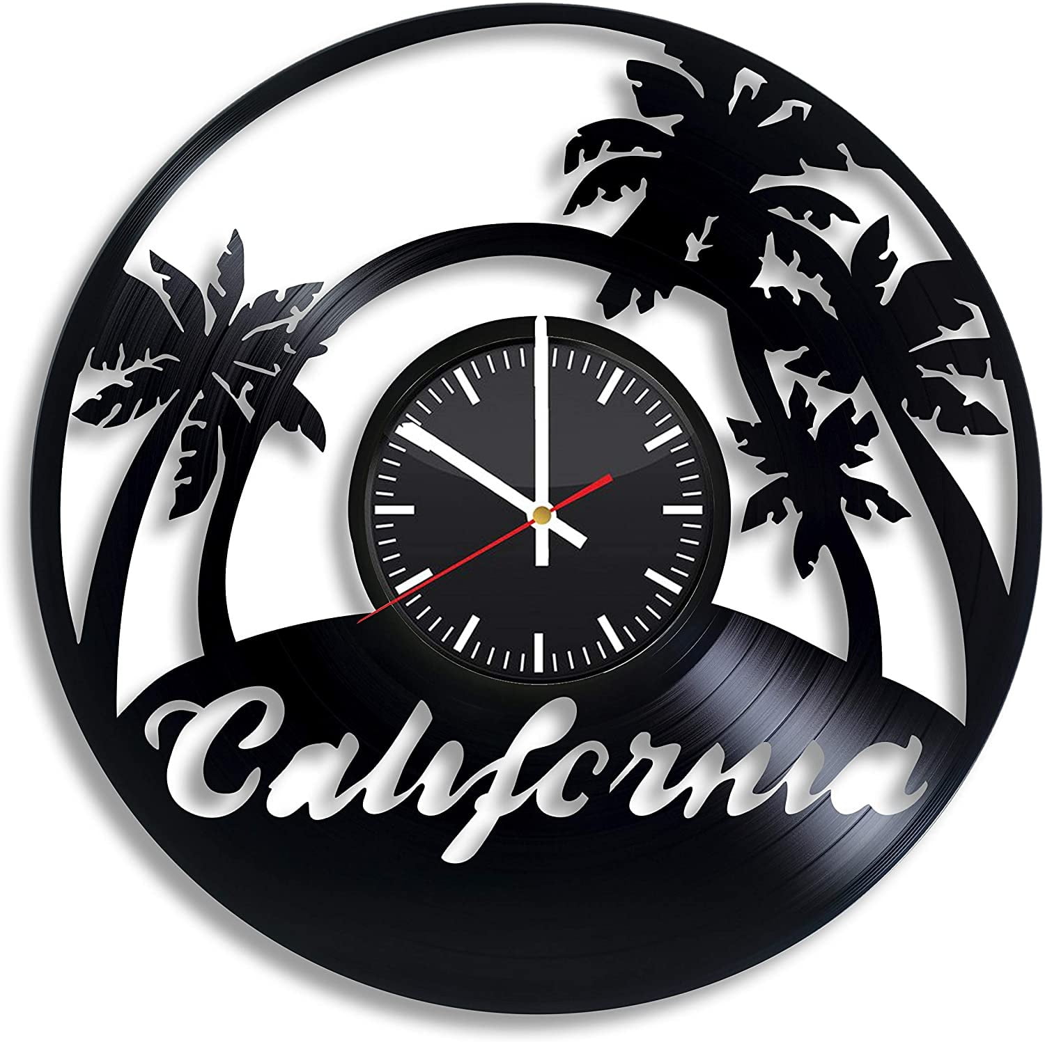 California Vinyl Wall Clock,Vinyl Record Clock Wall Art Unique Room ...