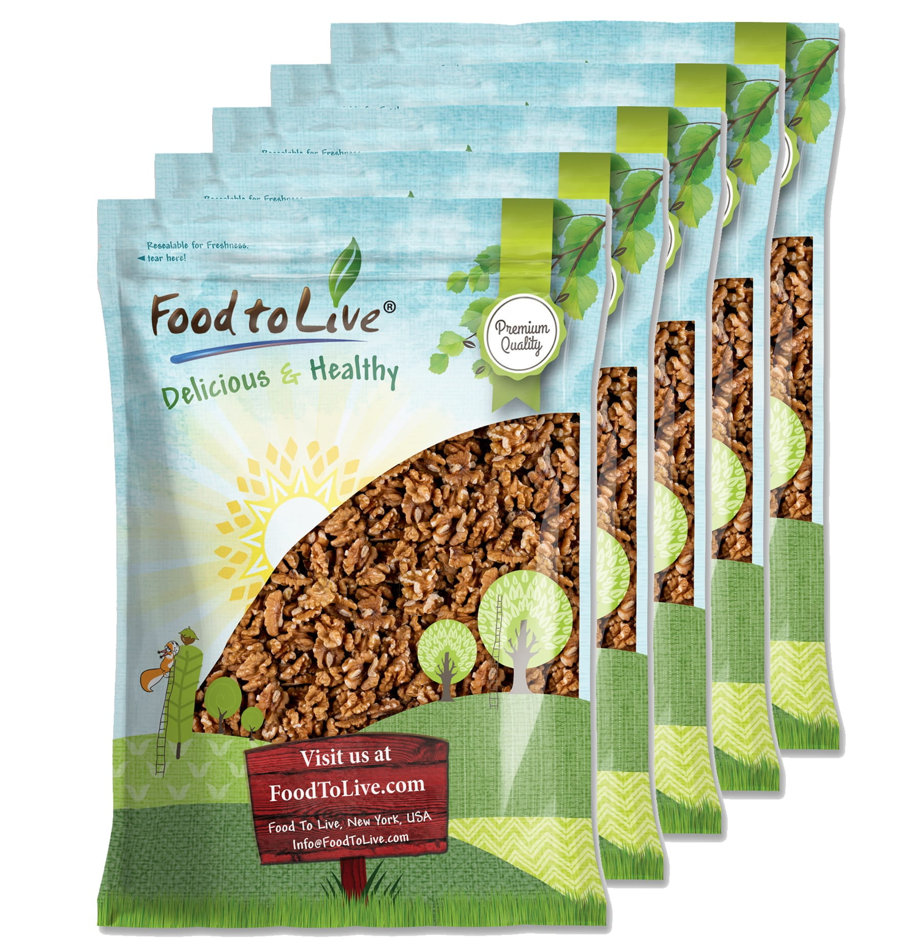 California Walnuts, 25 Pounds — Raw, Kosher, Vegan — by Food to Live ...