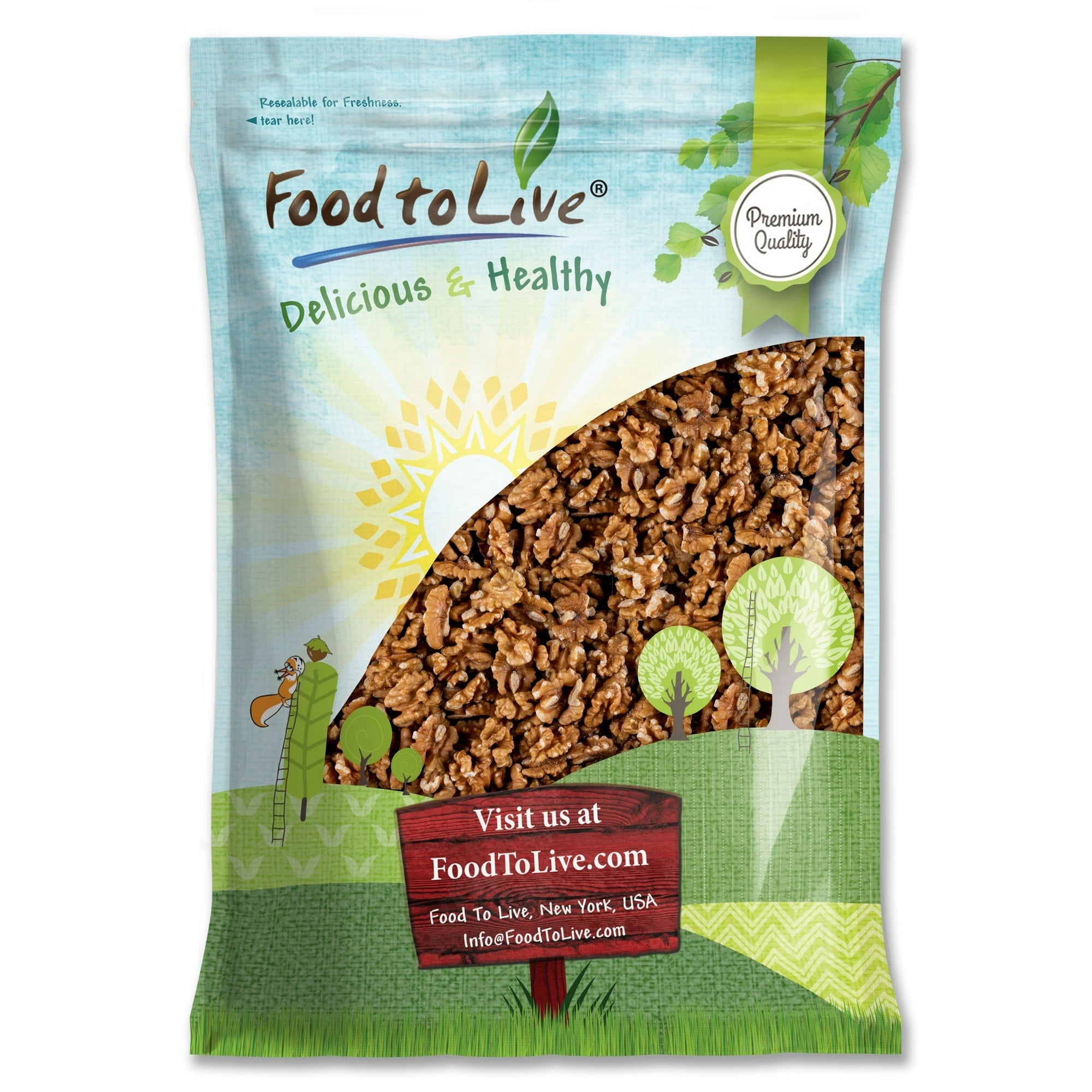 California Walnuts, Halves and Pieces, 7.5 Pounds — Raw, Kosher, Vegan ...