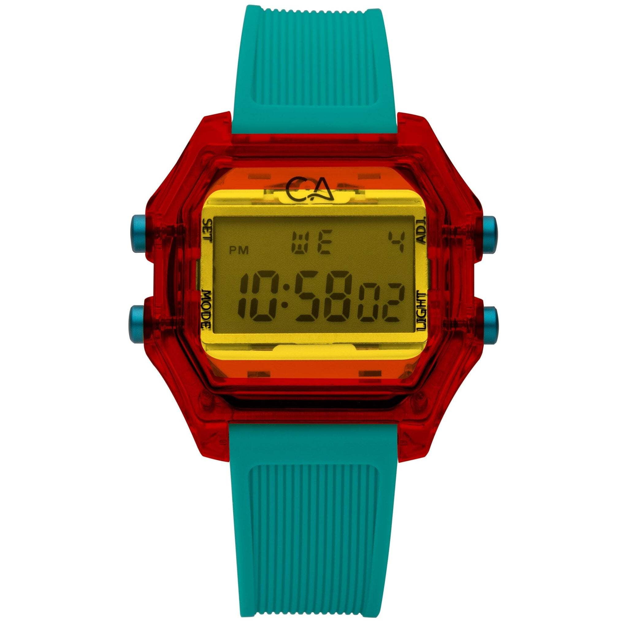 California Watch Co. Venice Beach Digital Red Yellow Teal - Walmart.com