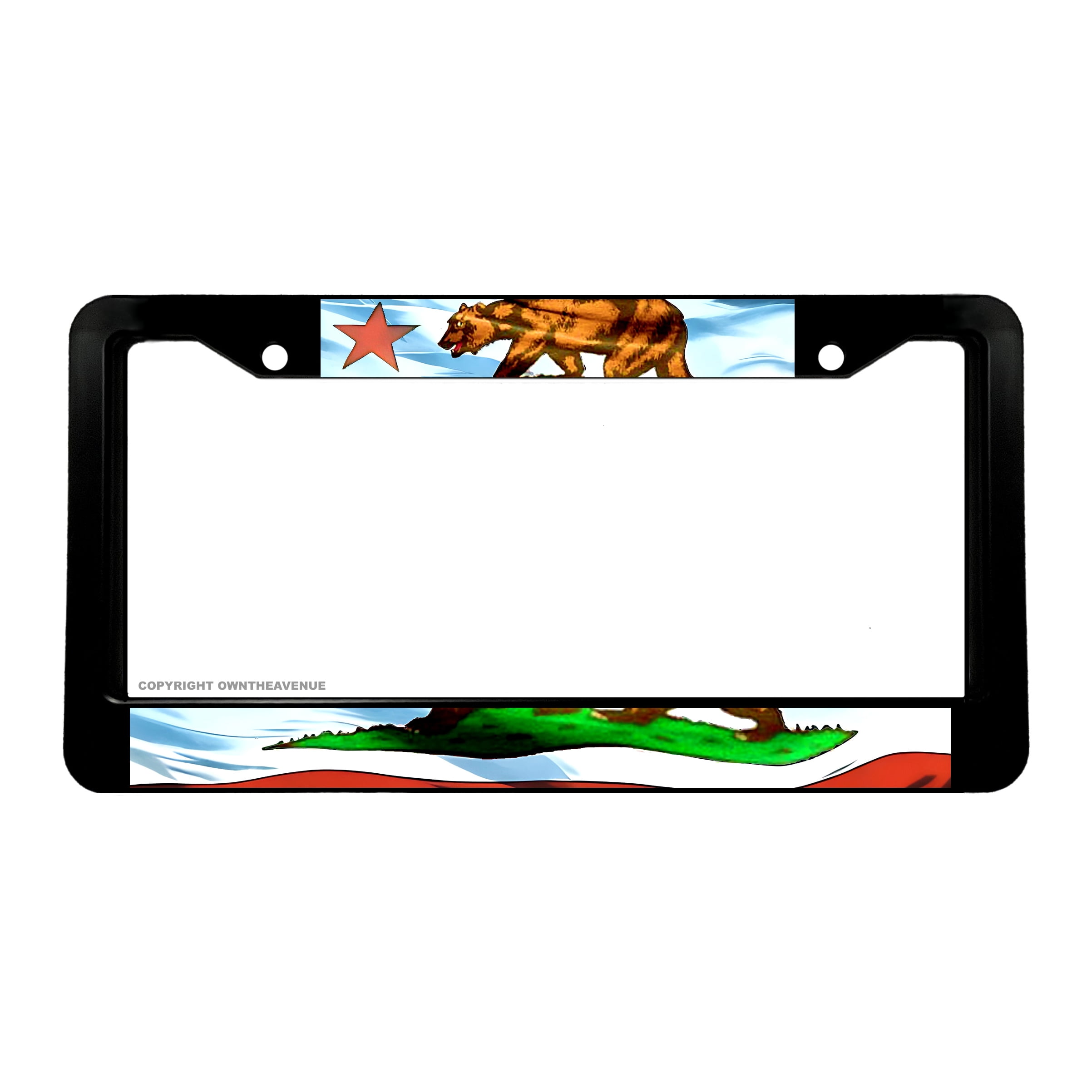 California Wavey Original Vintage Style Flag License Plate Frame ...