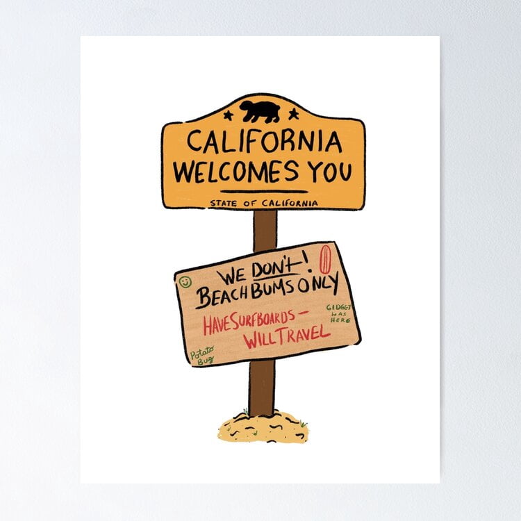 California Welcomes You -- We Don'T! Poster, UNFRAMED-12x18 - Walmart.com