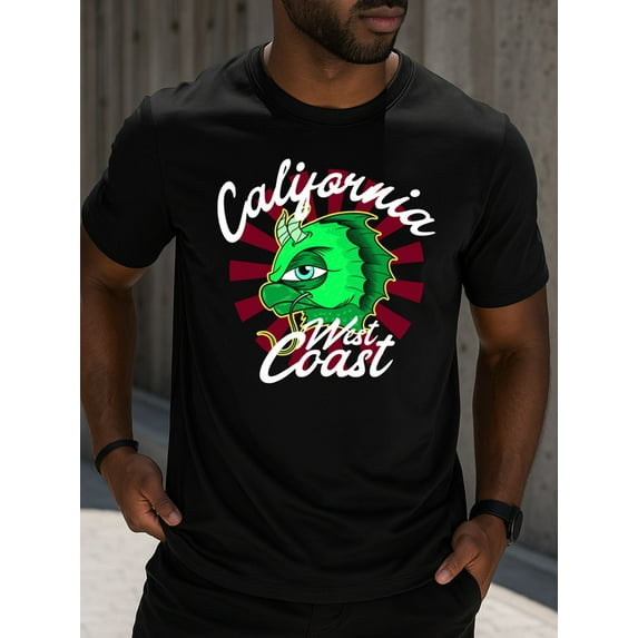 California West Coast Christmas graphic t shirts t-shirts men 180G 100% ...