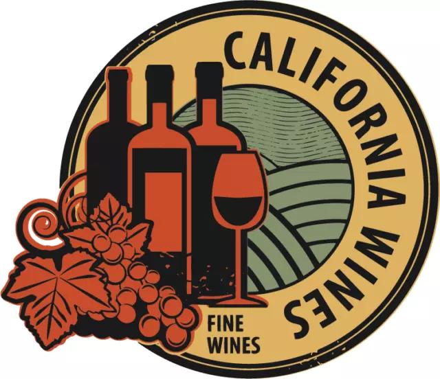 California Wines Drink Travel Stamp Car Sticker Phone Decal Water ...