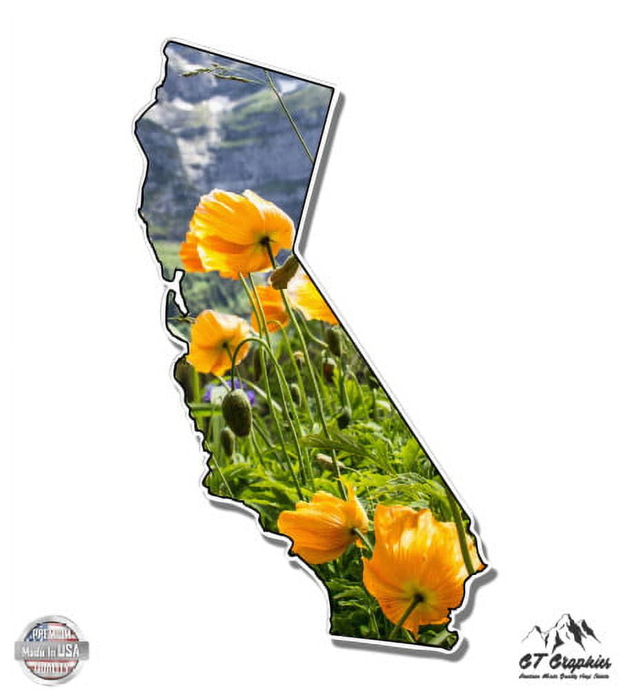 California Yellow Poppies Nature - 8" Vinyl Sticker - For Car Laptop I ...