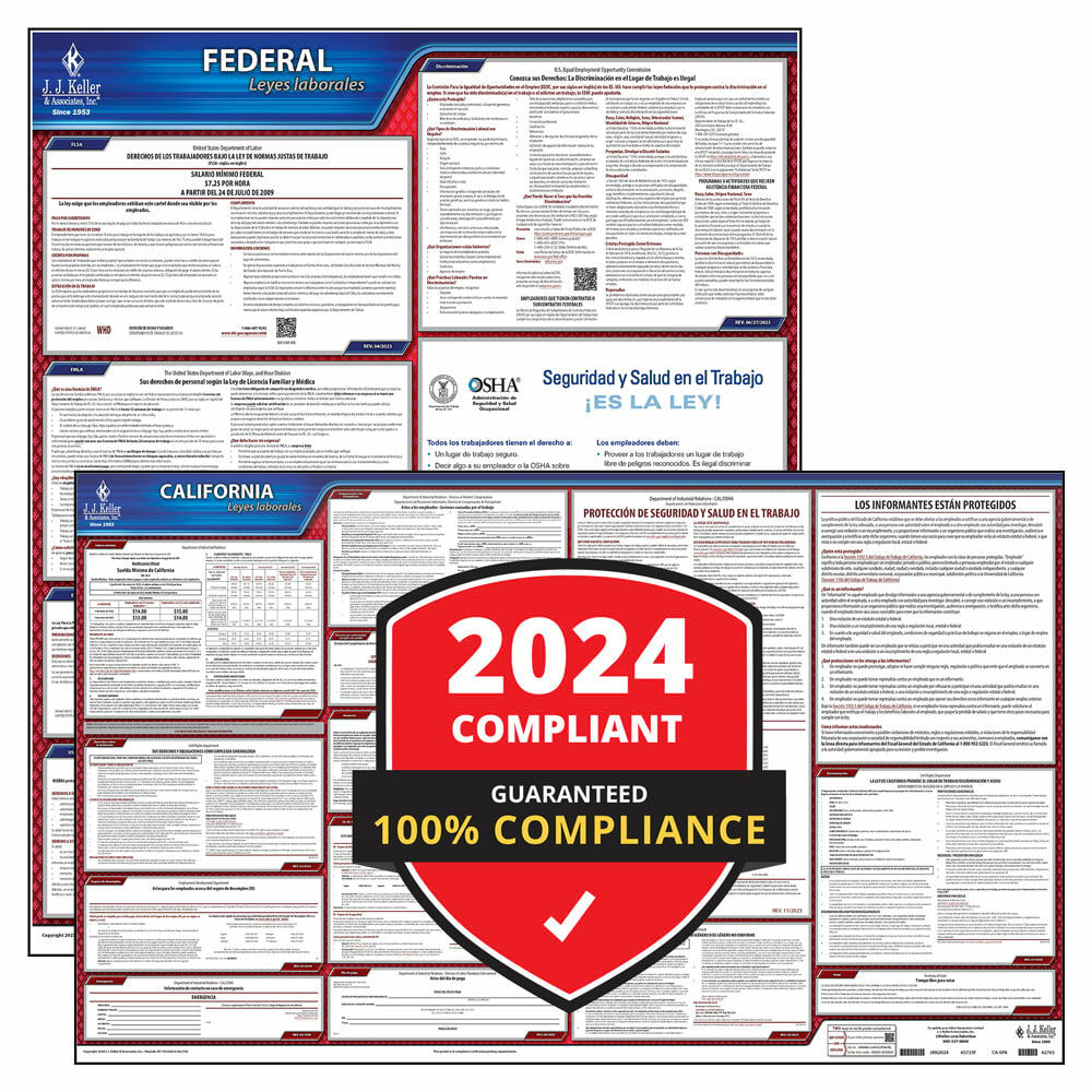 2024 California and Federal Labor Law Poster Set, Spanish- OSHA ...