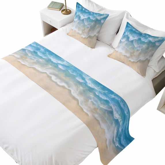 California King Size Abstract Gradient Bed Runner Set 102 x 20 inch ...