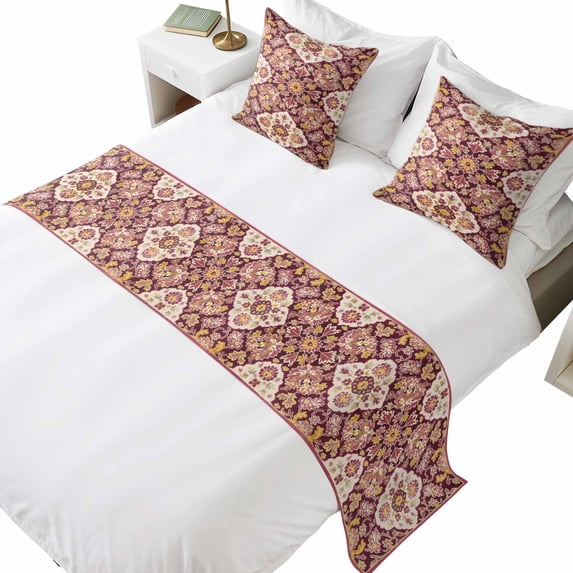 California King Size Bohemia Ethnic Style Bed Runner Set 102 x 20 inch ...