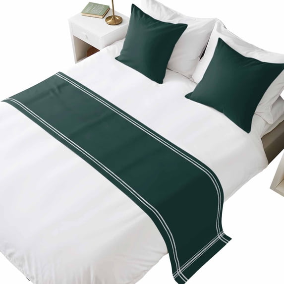 California King Size Solid Color Bed Runner Set 102 x 20 inch Deep ...