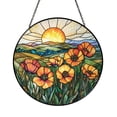 California poppy stained glass window hanging, vivid orange wildflower ...