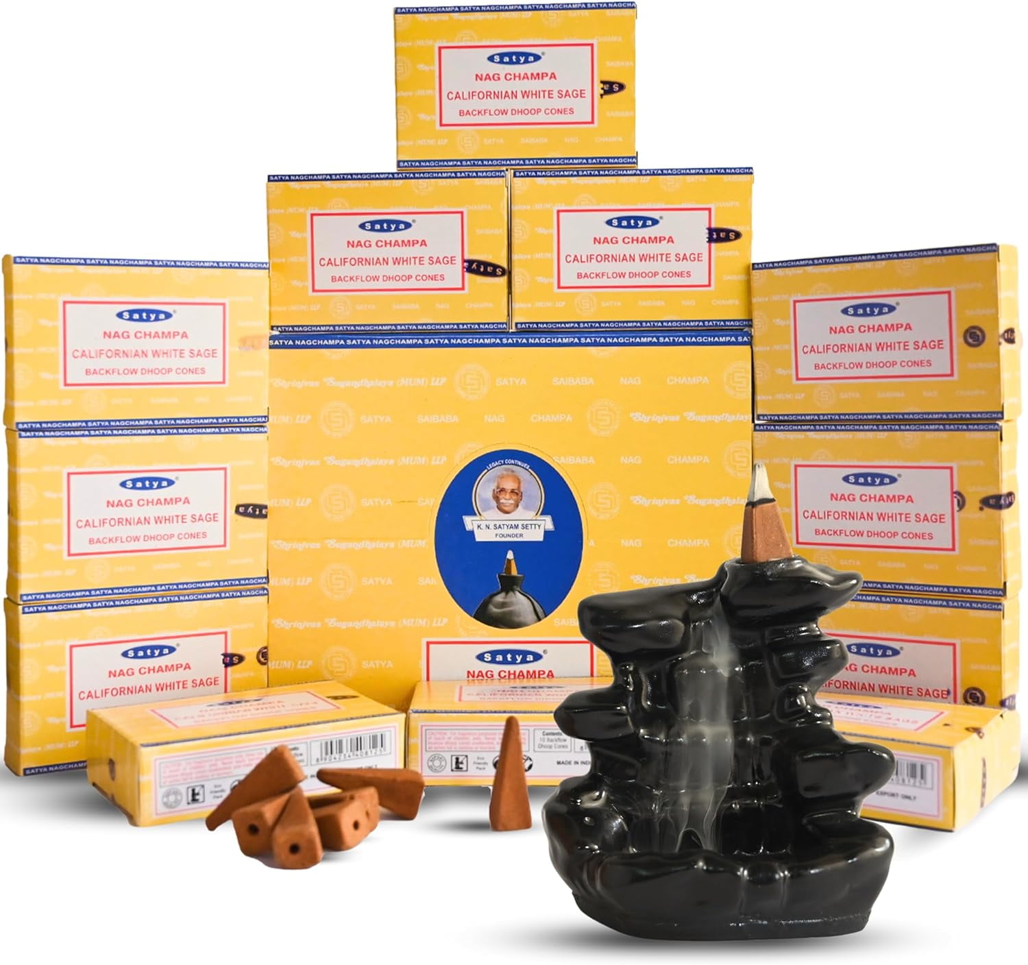 Californian White Sage Backflow Incense Cones for Waterfall Aromatic ...