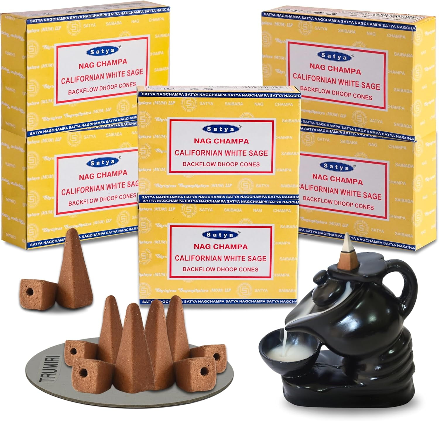 Californian White Sage Backflow Incense Cones for Waterfall Aromatic ...