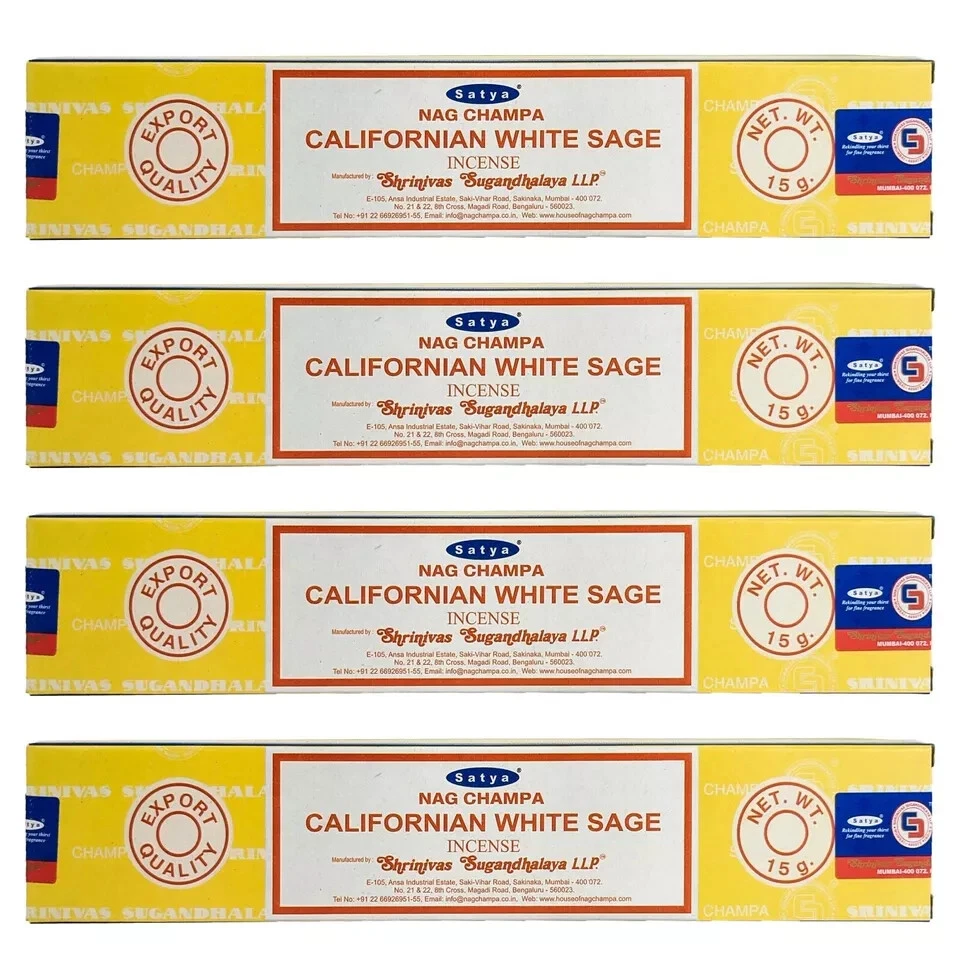 Californian White Sage Nag Champa Incense Sticks By Satya 15G [6 Pack ...