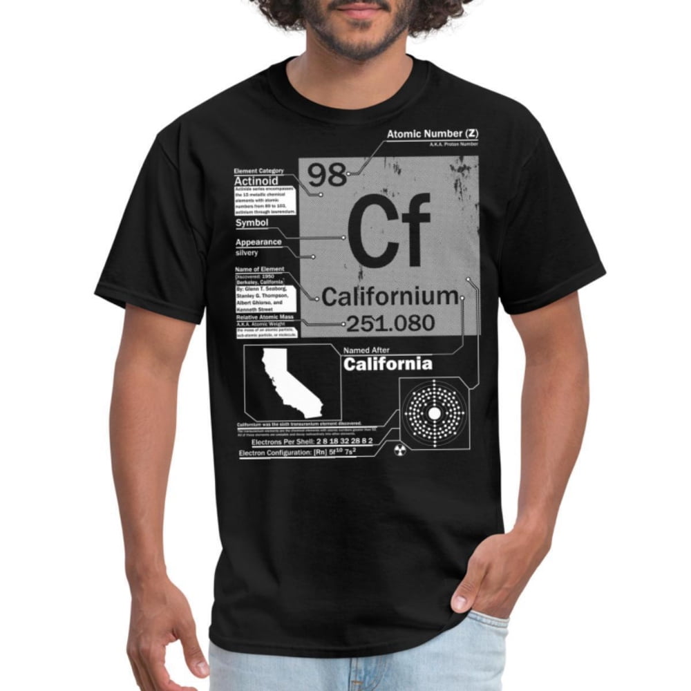 Californium Chemistry Science Periodic Table Men's T-Shirt美国本地烫画 ...