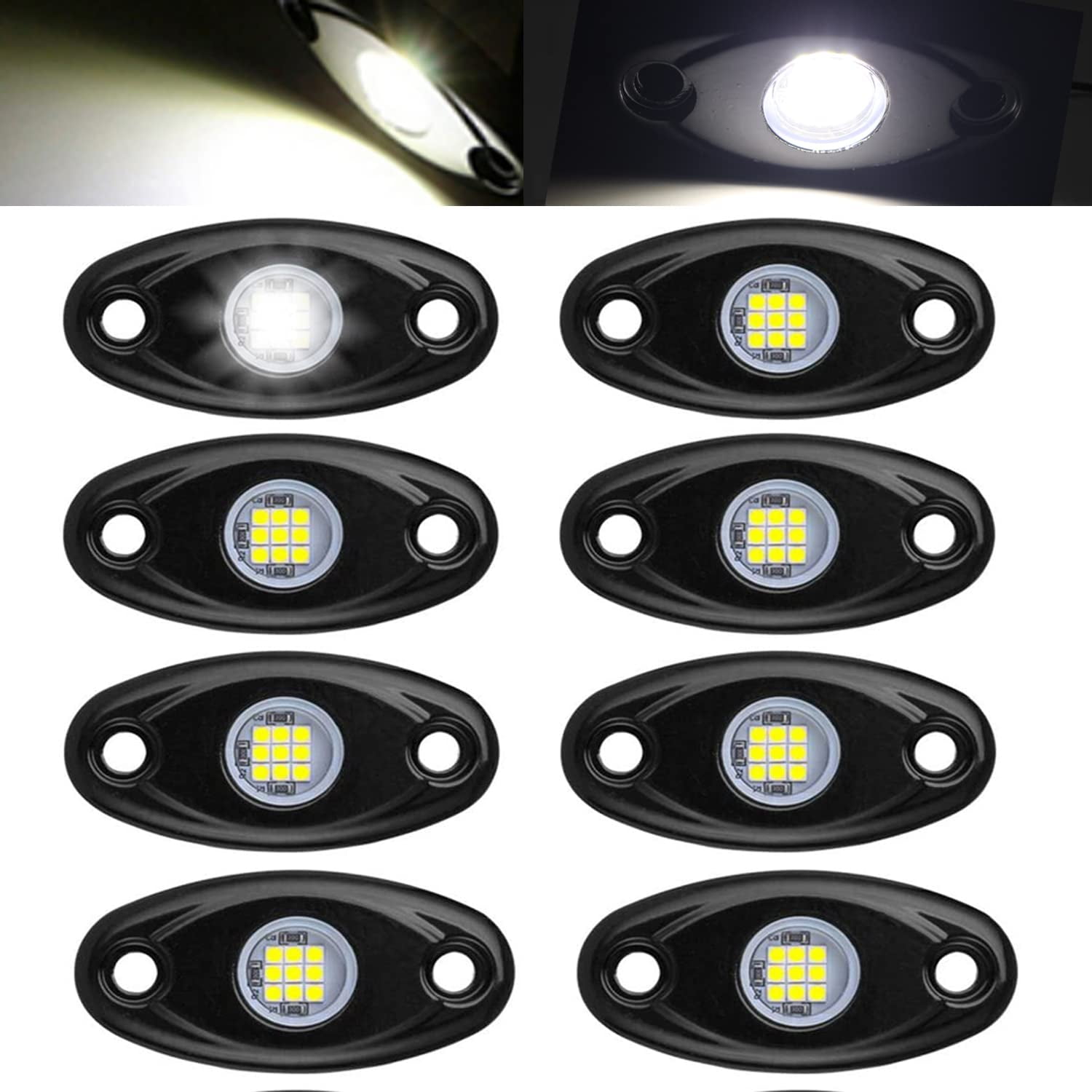 Calightskit White Led Rock YPF5 Lights Kit 8 Pods Light for Truck Car ...