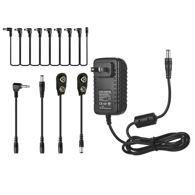 Caline Guitar Power Adapter 9V 1A Output with Reversed Polarity Cables ...