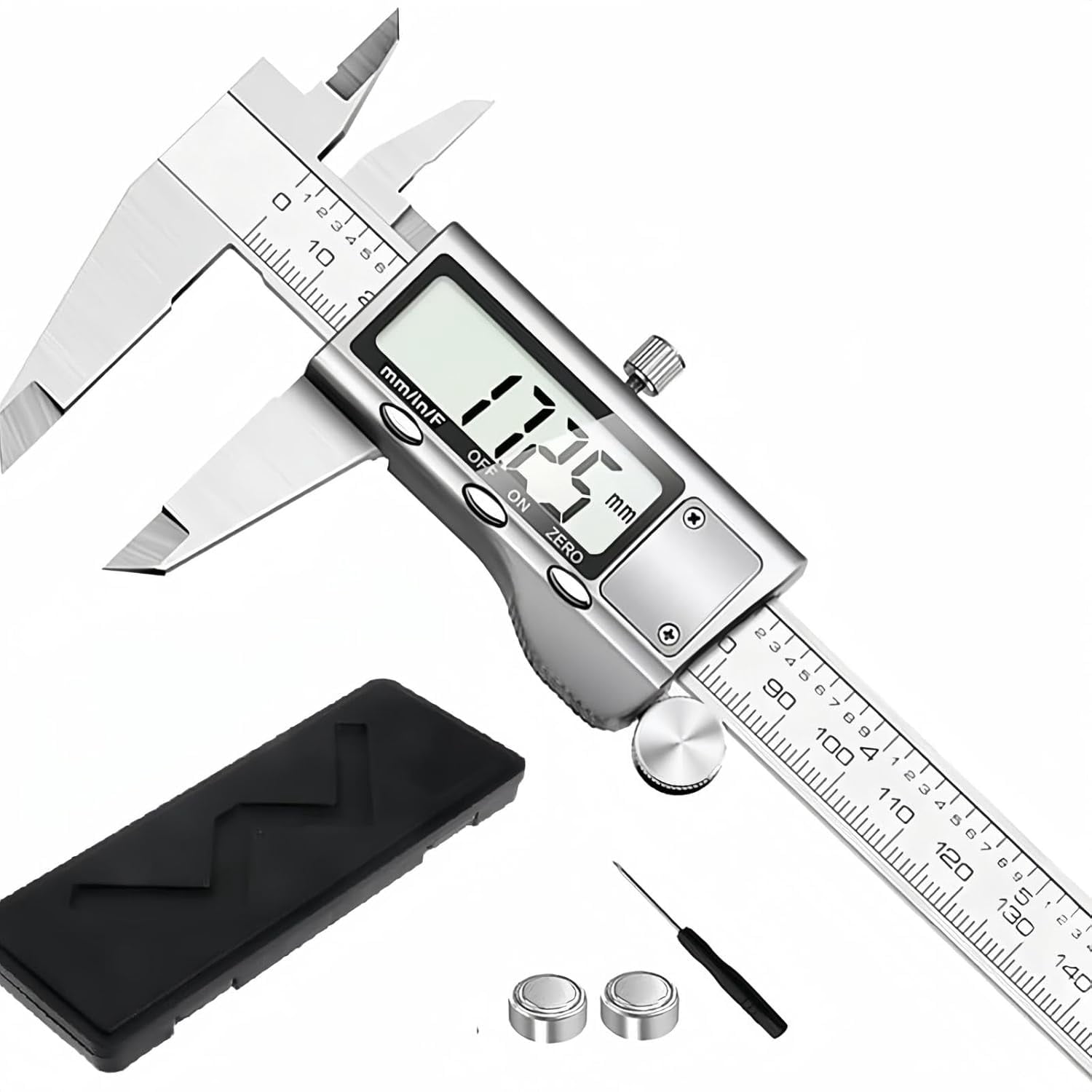 Caliper Measuring Tool, Qfun Vernier Digital Caliper Stainless Steel 6 ...