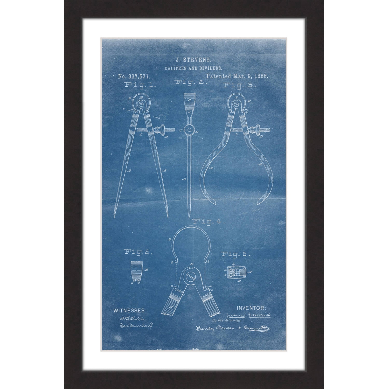 "Calipers 1886 Blueprint" Framed Painting Print - Walmart.com