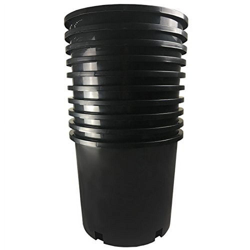 Calipots 10-Pack 5 Gallon Premium Black Plastic Nursery Plant Container ...
