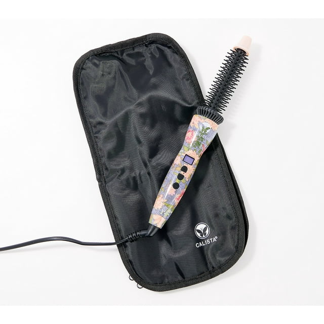 Calista Perfecter Pro Curling Heated Round Brush with Bag, Pink Denim ...