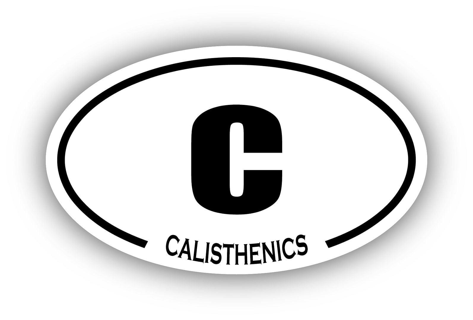 Calisthenics C Oval Bumper Sticker 3M Vinyl Decal 3 in x 5 in - Walmart.com
