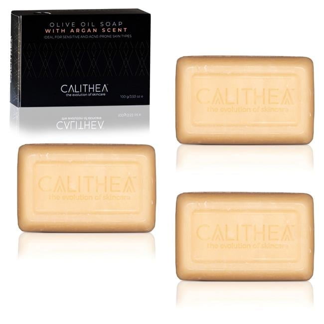 Calithea Skincare CS-SOAP-ARG-3PK All Natural Olive Oil Soap with Argan ...