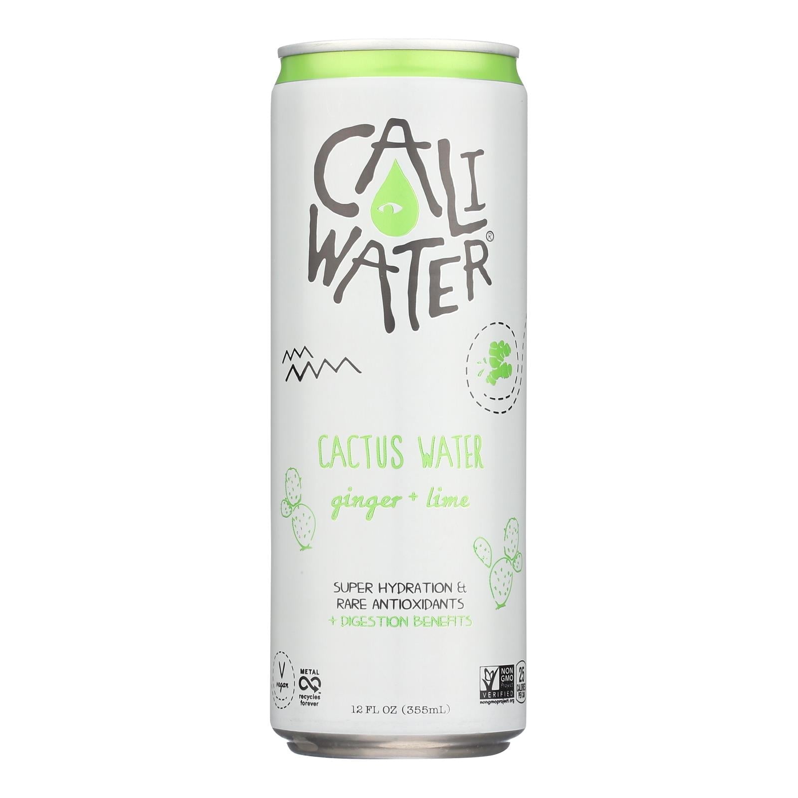 Caliwater Organic Ginger Lime Nopal Cactus Water: Plant-Based, Non-GMO ...