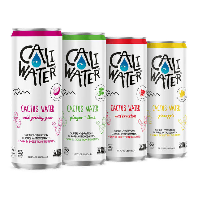 Caliwater Nopal Cactus Water Variety Pack, Ginger Lime, Watermelon ...