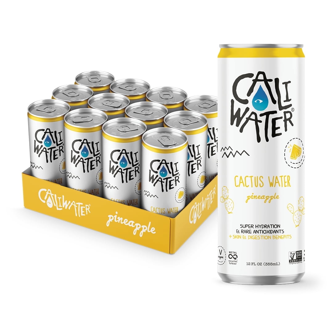 Caliwater Organic Pineapple Nopal Cactus Water, Non-GMO, Non-Carbonated ...