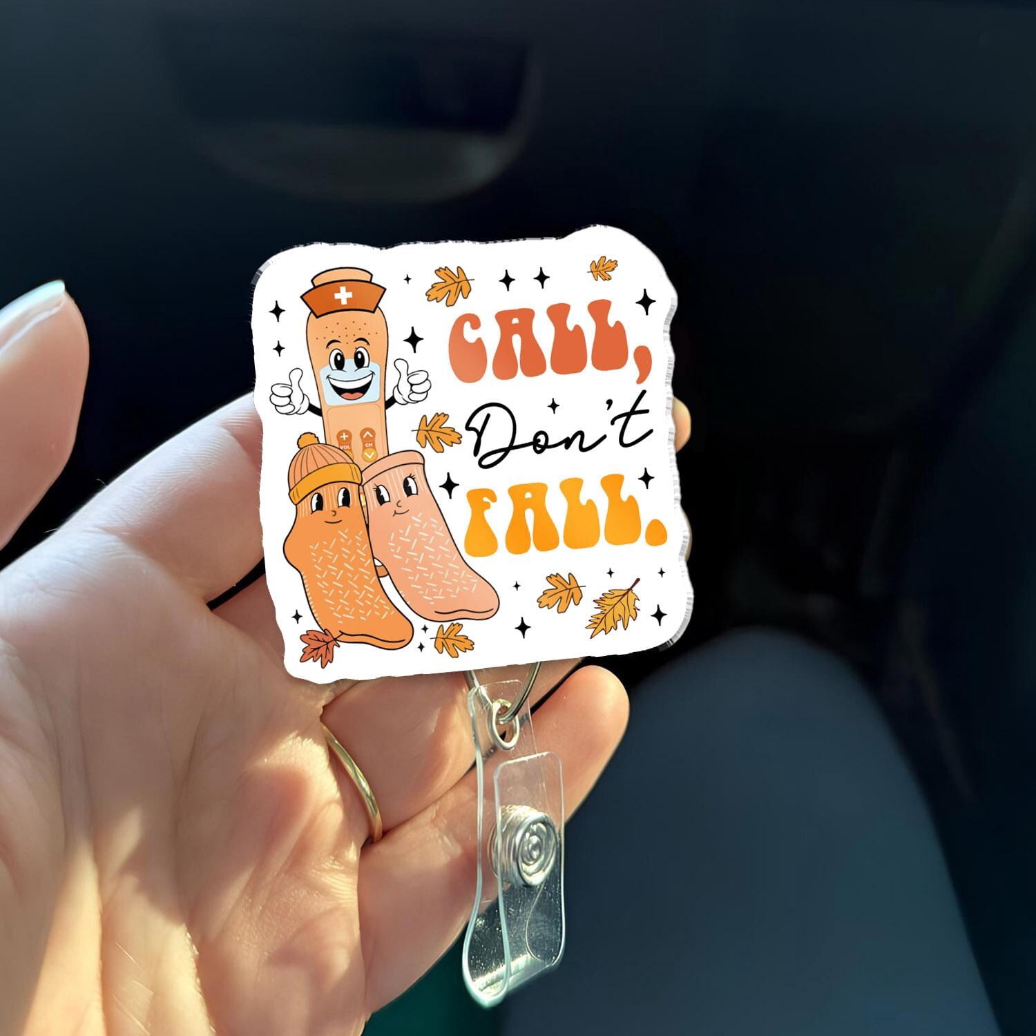Call Don’t Fall Badge Reel | Funny Fall Autumn Nurse Badge Holder | CNA ...