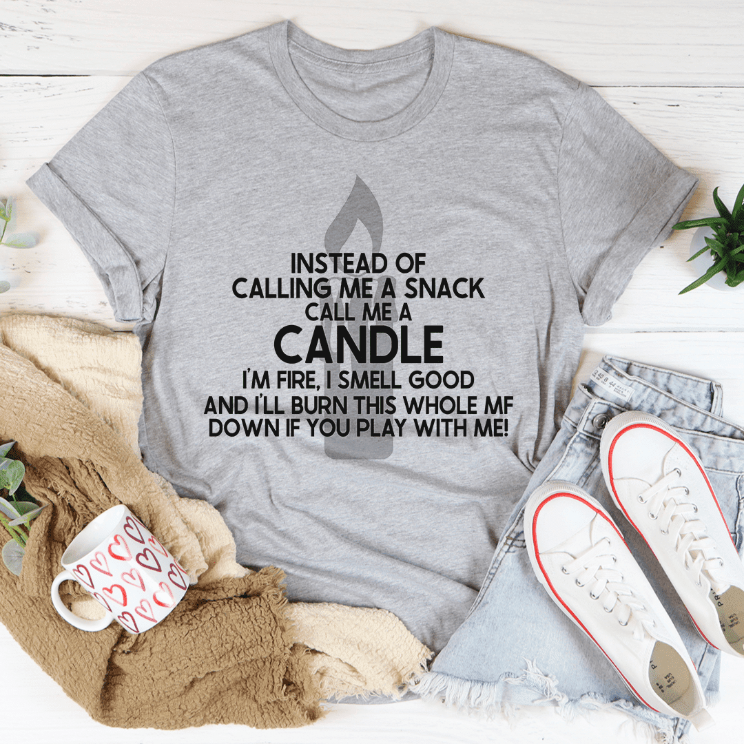 Call Me Candle Tee Dark Grey Heather S Peachy Sunday T-Shirt - Walmart.com