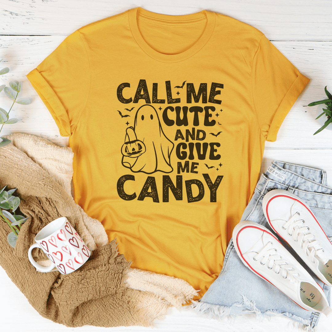 Call Me Cute and Give Me Candy Tee Athletic Heather S Peachy Sunday T ...