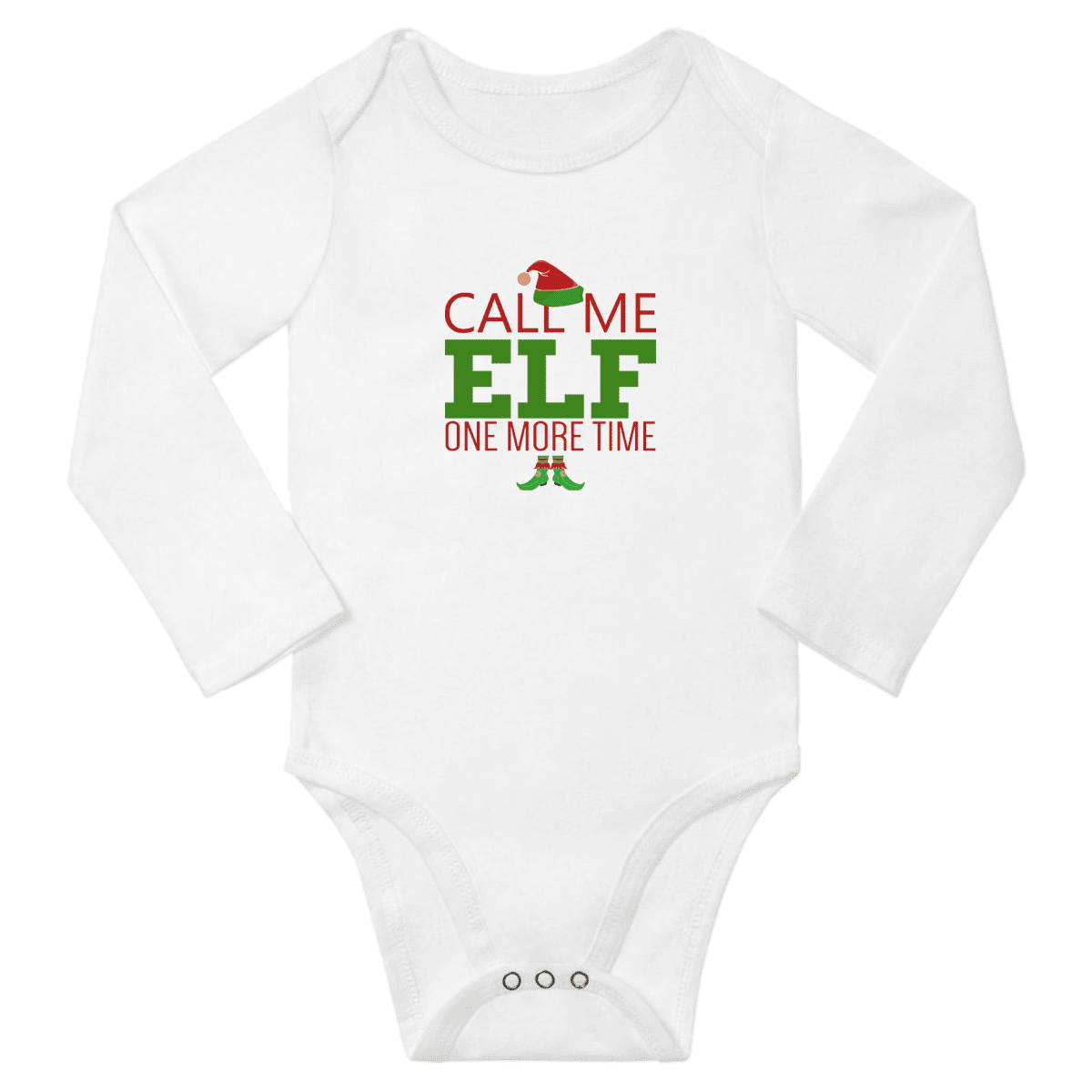 Call Me Elf One More Time Christmas Funny Baby Long Sleeve Boys Girl ...