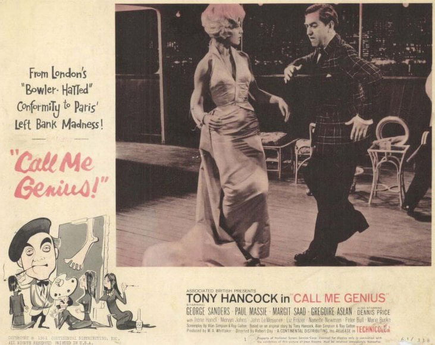 Call Me Genius - movie POSTER (Style A) (11" x 14") (1961) - Walmart.com