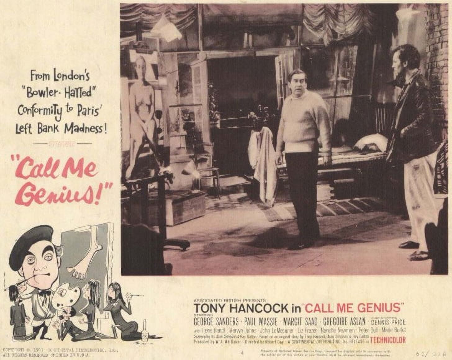 Call Me Genius - movie POSTER (Style D) (11" x 14") (1961) - Walmart.com