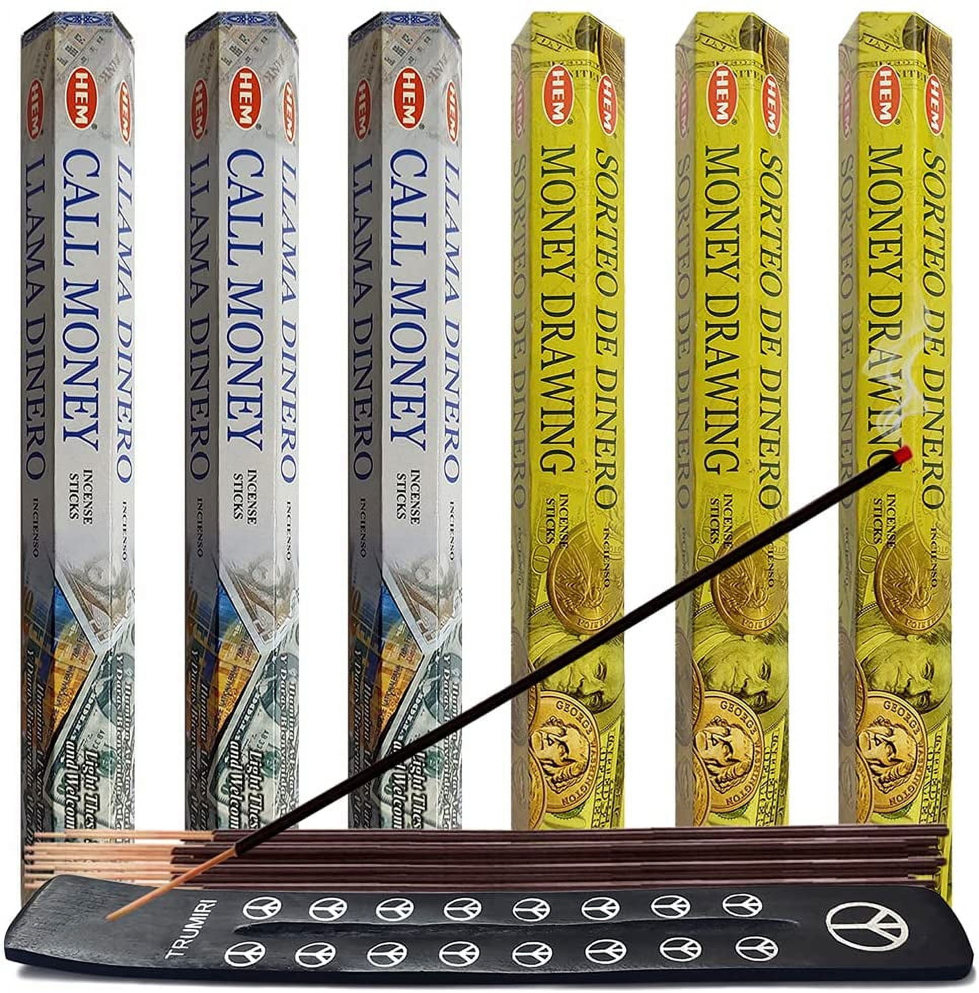 Call Money & Money Drawing Incense Sticks & Holder Bundle Variety Pack ...