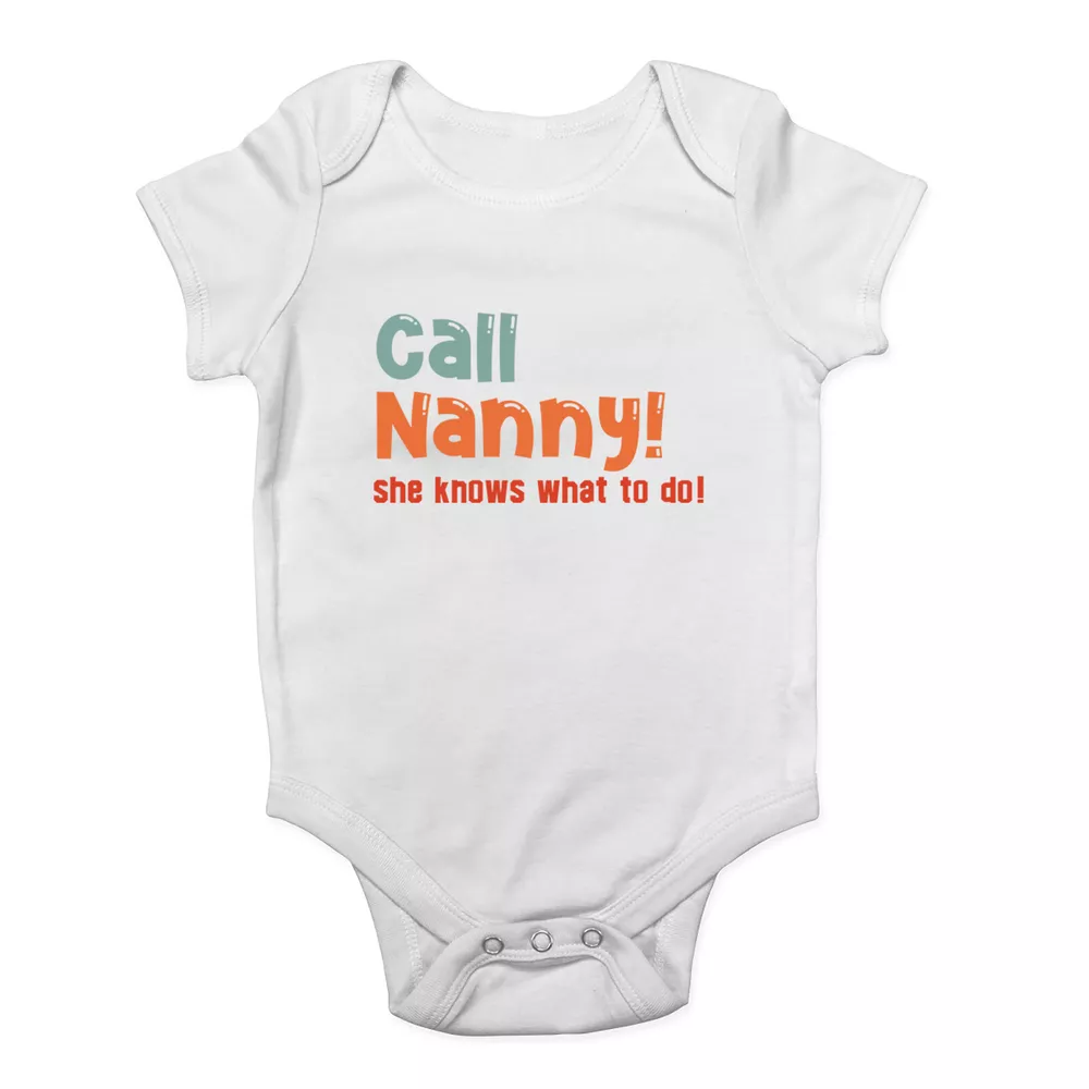 Call Nanny Baby Grow Vest Funny Love Grandparents' Day Bodysuit Boys ...
